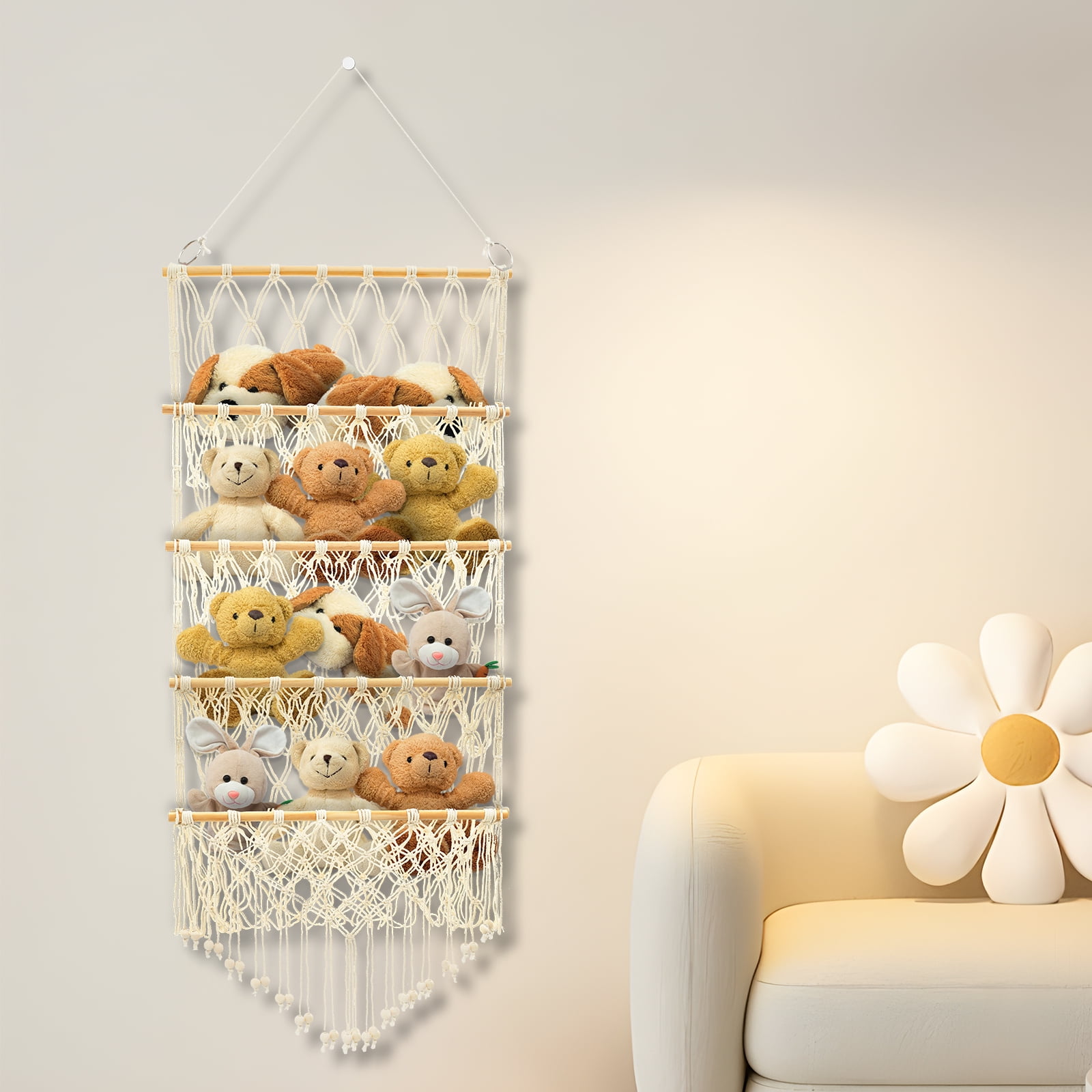 4-layer Versatile Plush Toy Holder Large-Capacity Vertical Toy Storage ...