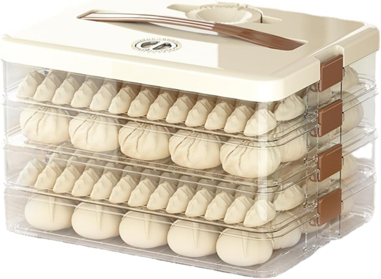 4 Layer Food Storage Containers with Lids, Plastic Cookie Storage ...