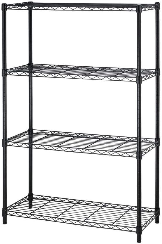 4 layer shelf unit Metal wire rack Metal Large storage rack Heavy duty ...