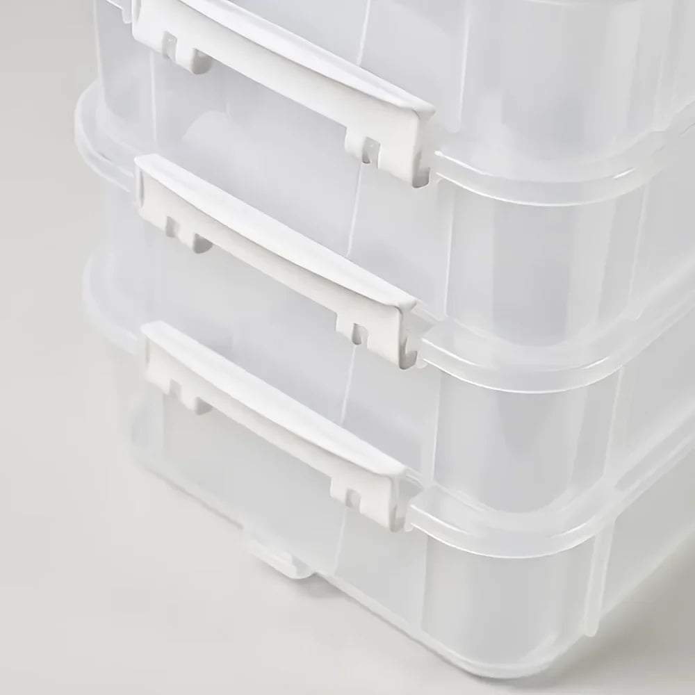 4-layer stackable transparent plastic storage box covers, partitioned ...