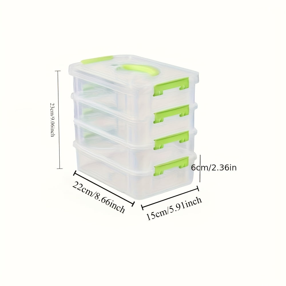 4-layer stackable transparent plastic storage box covers, partitioned ...