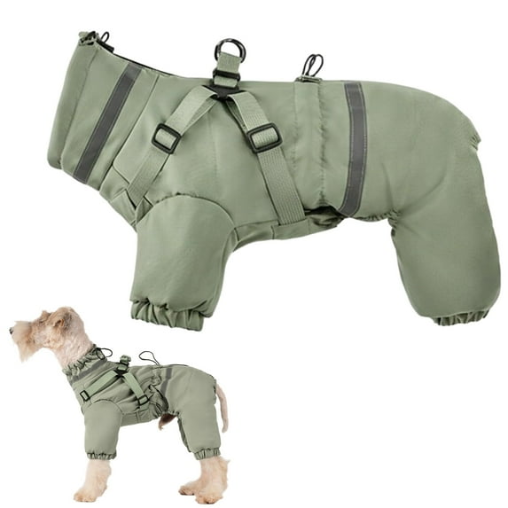 4 legs dog Winter Coat, Full Body Warm Dog Jacket with Built-in Harness ...