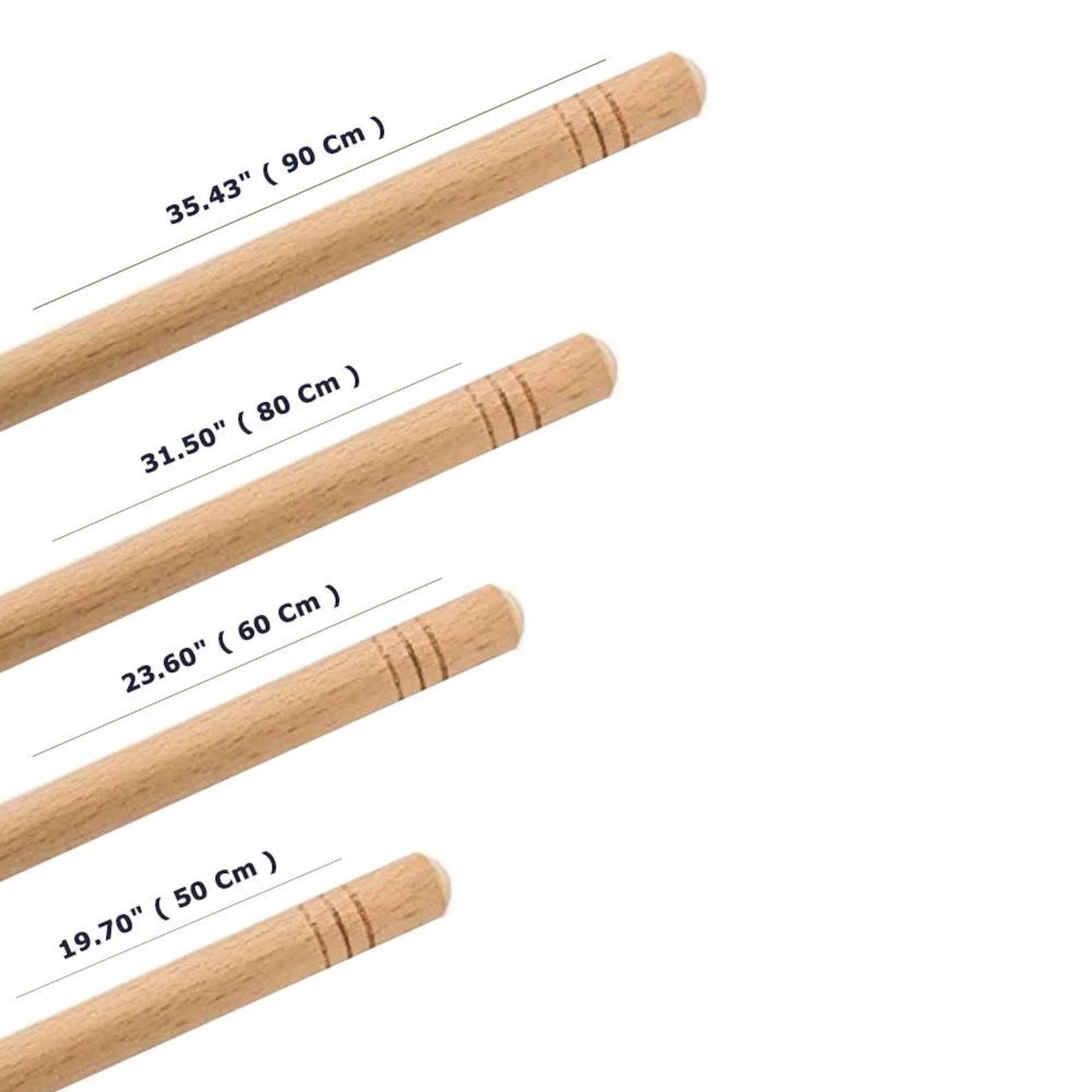 4'li Set Turkish Rolling Pin, Wood Rolling Pin, Baking , Wedding Gift ...