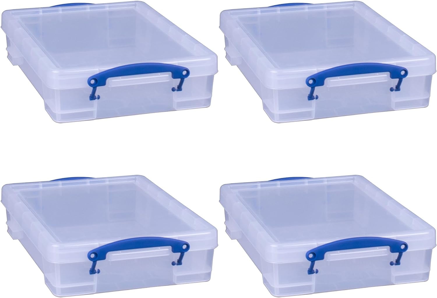 4-liter plastic stackable storage box with snap-on lid and built-in ...