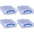 4-liter plastic stackable storage box with snap-on lid and built-in ...