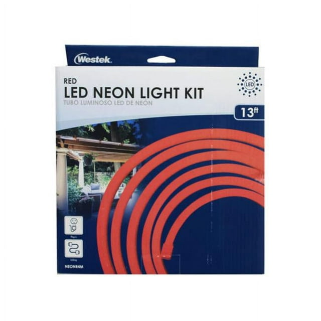 4 m Westek Indoor & Outdoor Neon Red LED Rope Light Kit, Pack of 6 ...