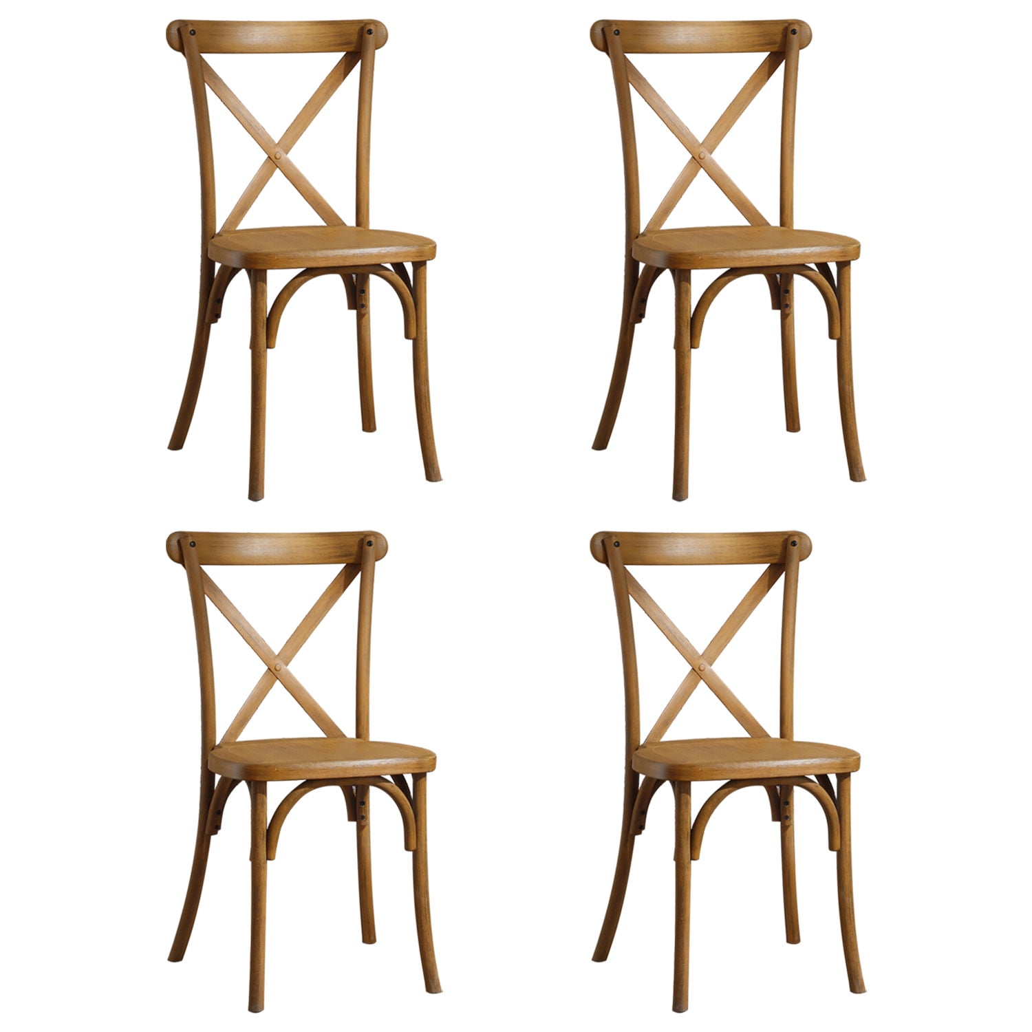 4 medieval retro walnut resin dining chairs for restaurants, living ...