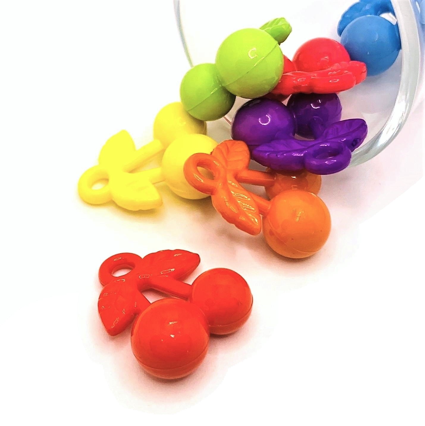4 or 20 Pieces: Multi-color 3D Cherry Charms - Walmart.com