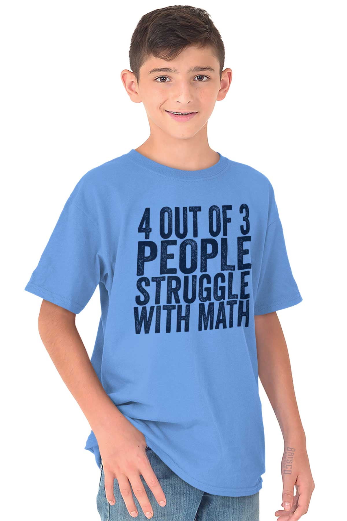 4 out of 3 Struggle Math Nerd Humor Crewneck T Shirts Boy Girl Teen ...