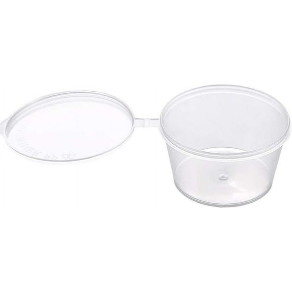 4 oz. - 100 Sets Disposable Plastic Portion Cups with Lids, Stackable ...
