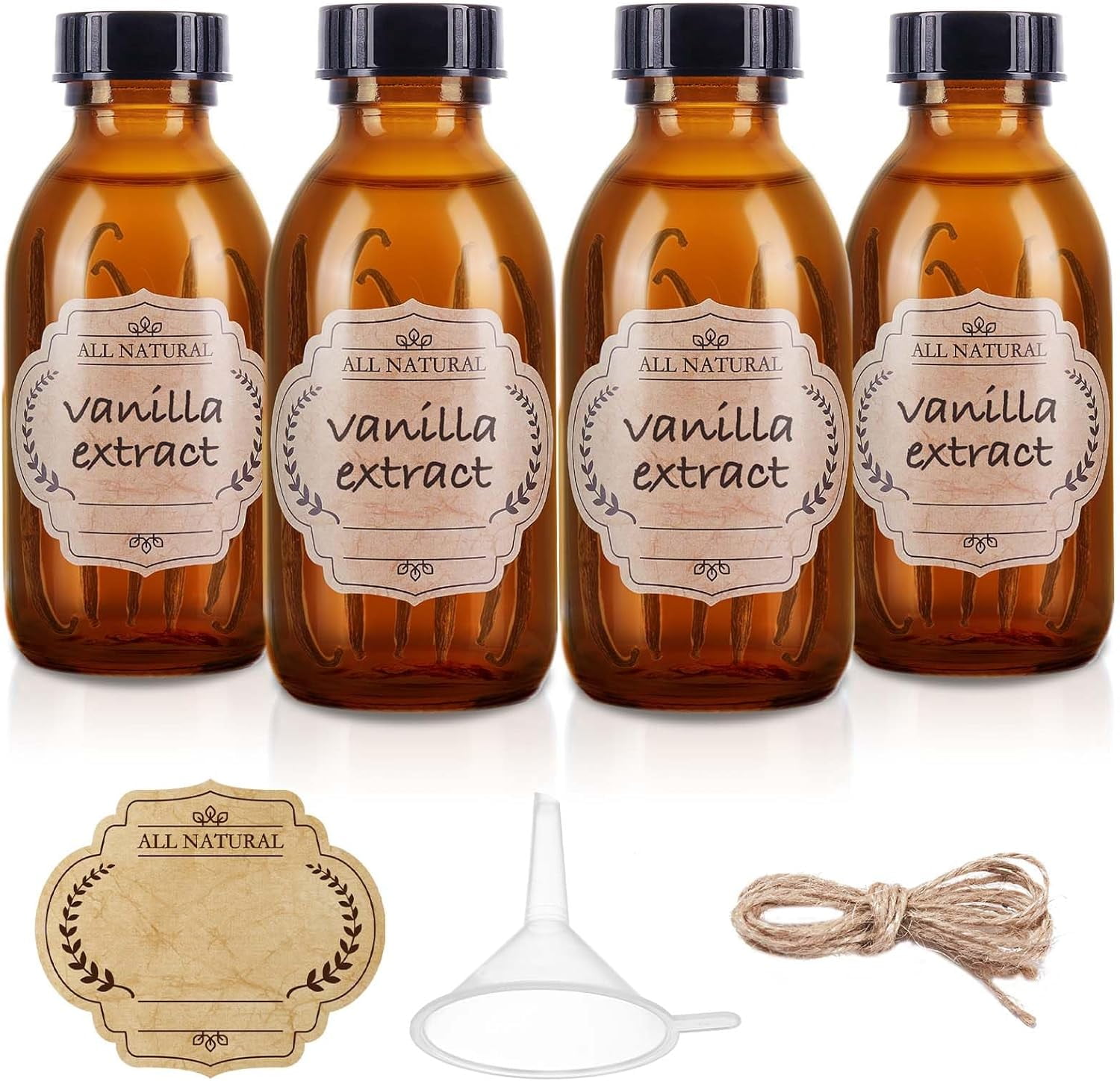 4 oz Amber Glass Bottle with Cap, Empty Glass Bottles Cosmetic Pump ...