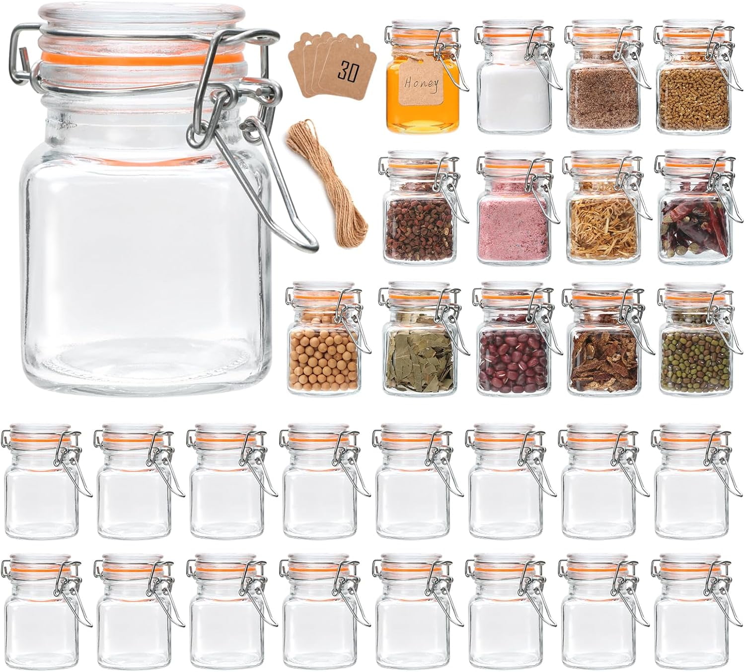 4 oz Glass Jars With Airtight Lids And Leak Proof Rubber Gasket,Small ...