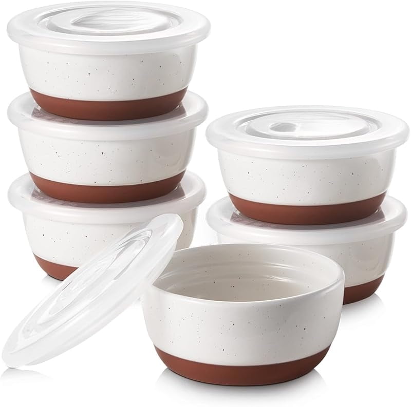 4 oz Ramekins with Lids Oven Safe for Creme Brulee Souffle, Porcelain ...