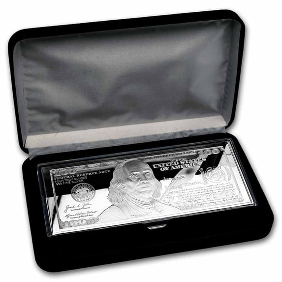 4 oz Silver Bar - 2025 $100 Bill (w/Box & COA) - Walmart.com
