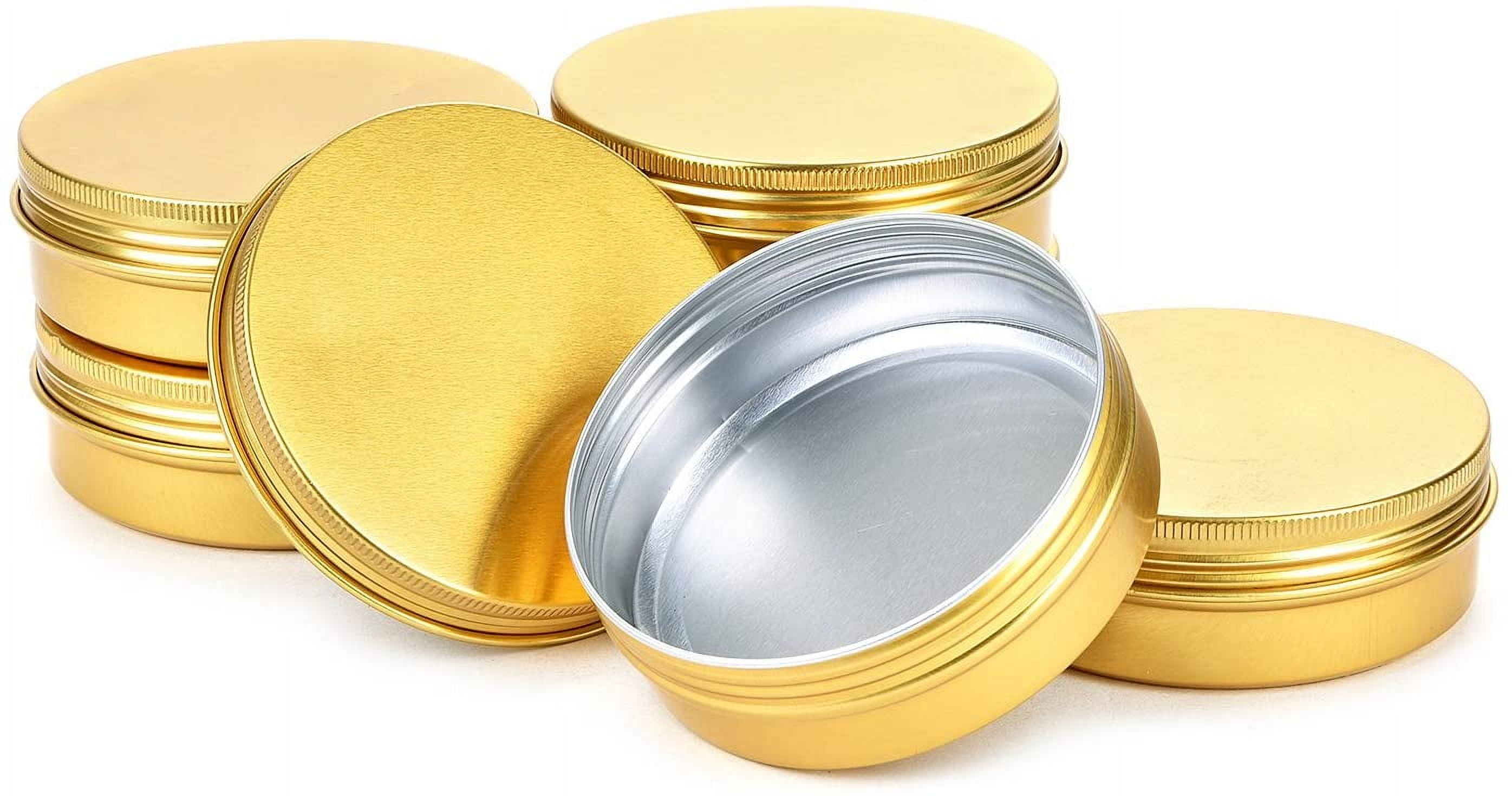 4 oz Tin Cans Screw Top Containers Aluminum Round Steel Tin Cans Travel ...