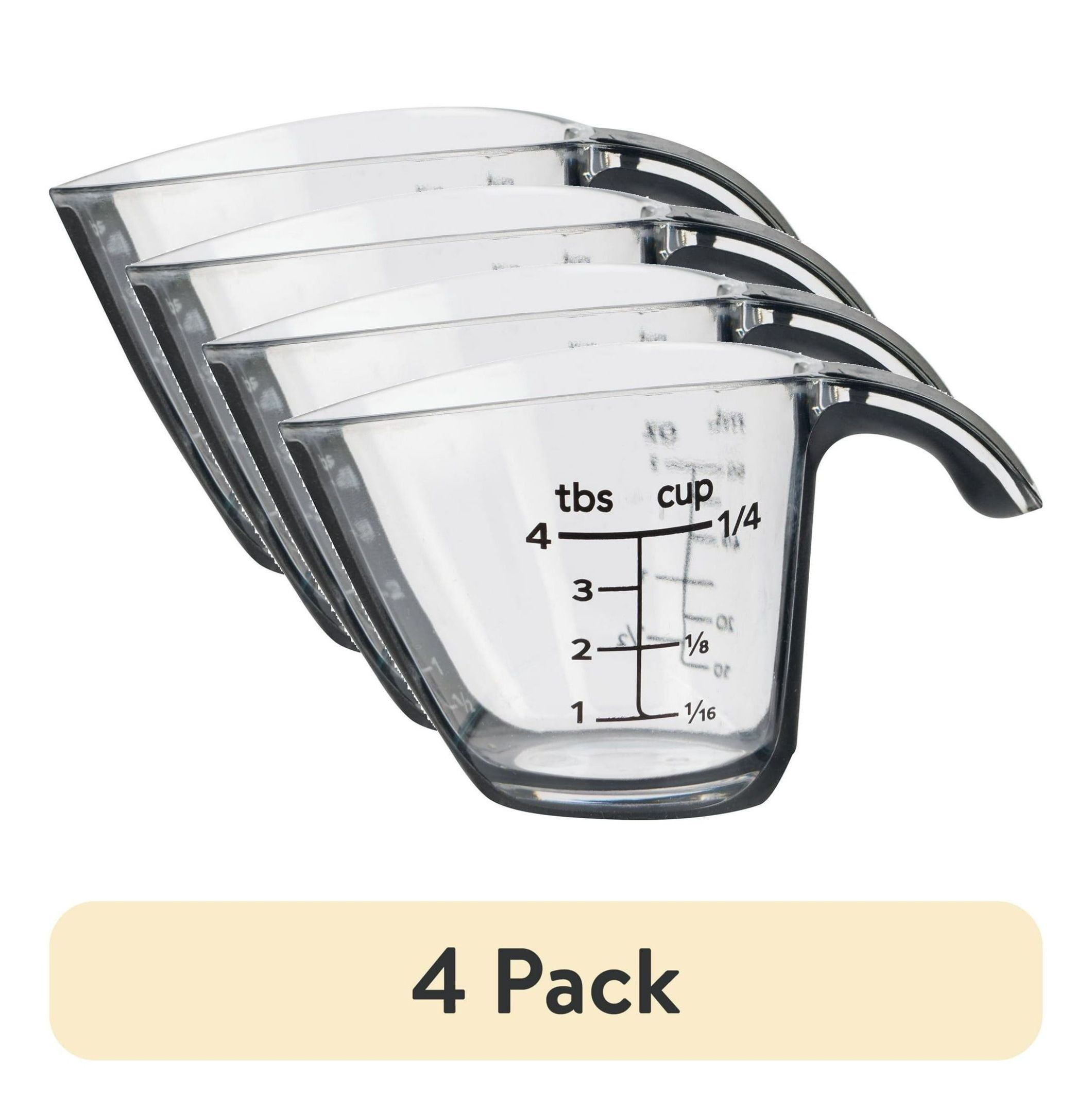 (4 pack) 1/4C Plastic Mini Measuring Cup, Black/Transparent - Walmart.com