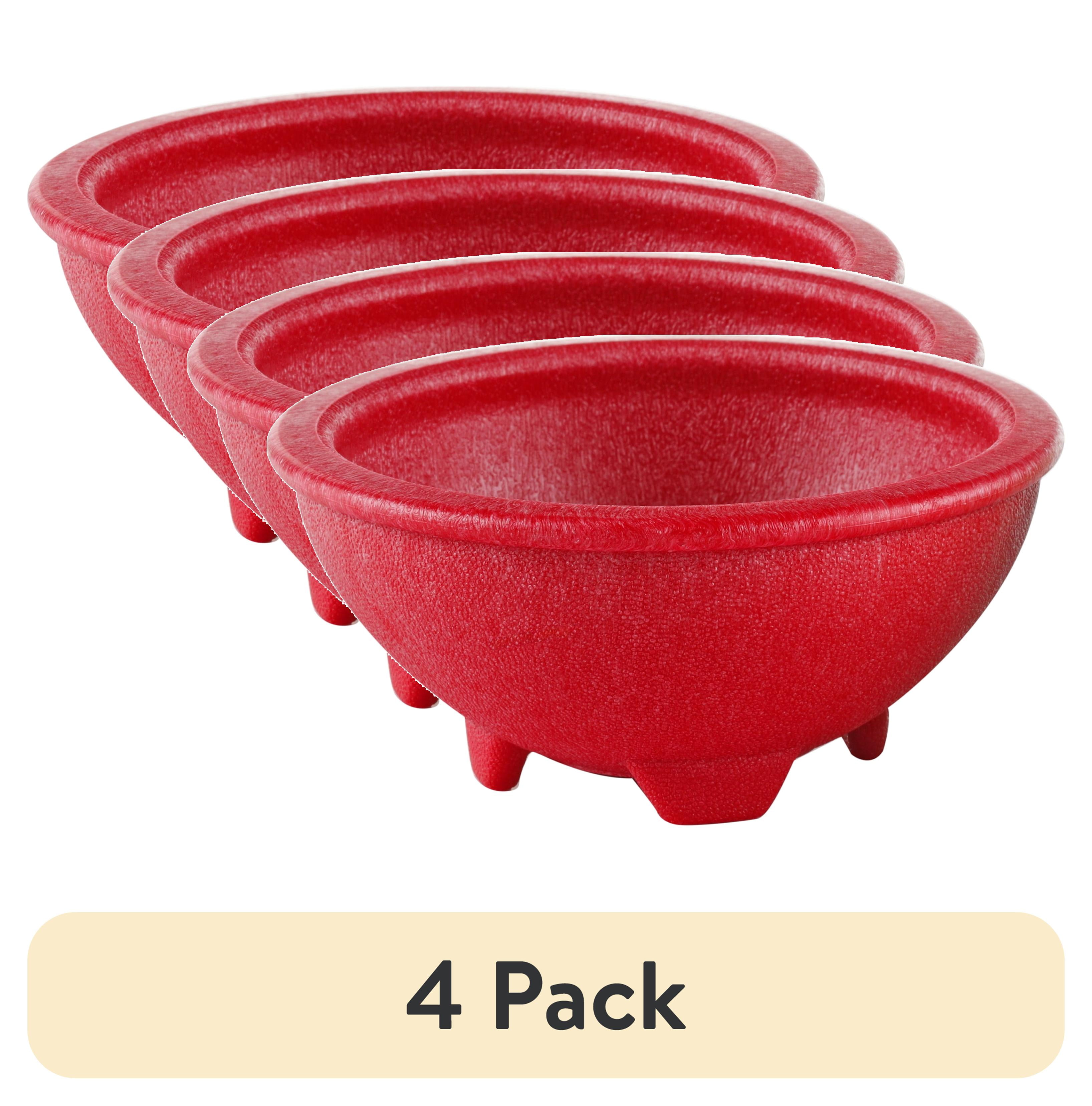 American Maid 4 Pack 10 OZ Red Salsa Bowl - Dishwasher Safe Serving Dip ...