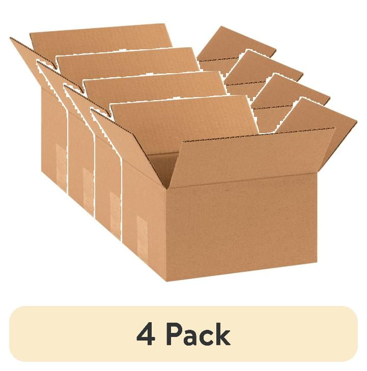 (4 pack) 10 x 8 x 6" Corrugated Boxes - 25 Per Bundle - Walmart.com