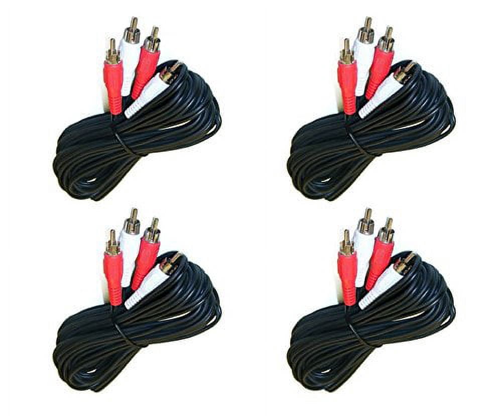 4 pack, 12 Feet 2 RCA Male to Male Audio Cable (2 White/2 Red ...