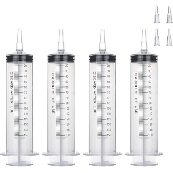 4-pack 150ml syringe, suitable for liquids - large horticultural ...