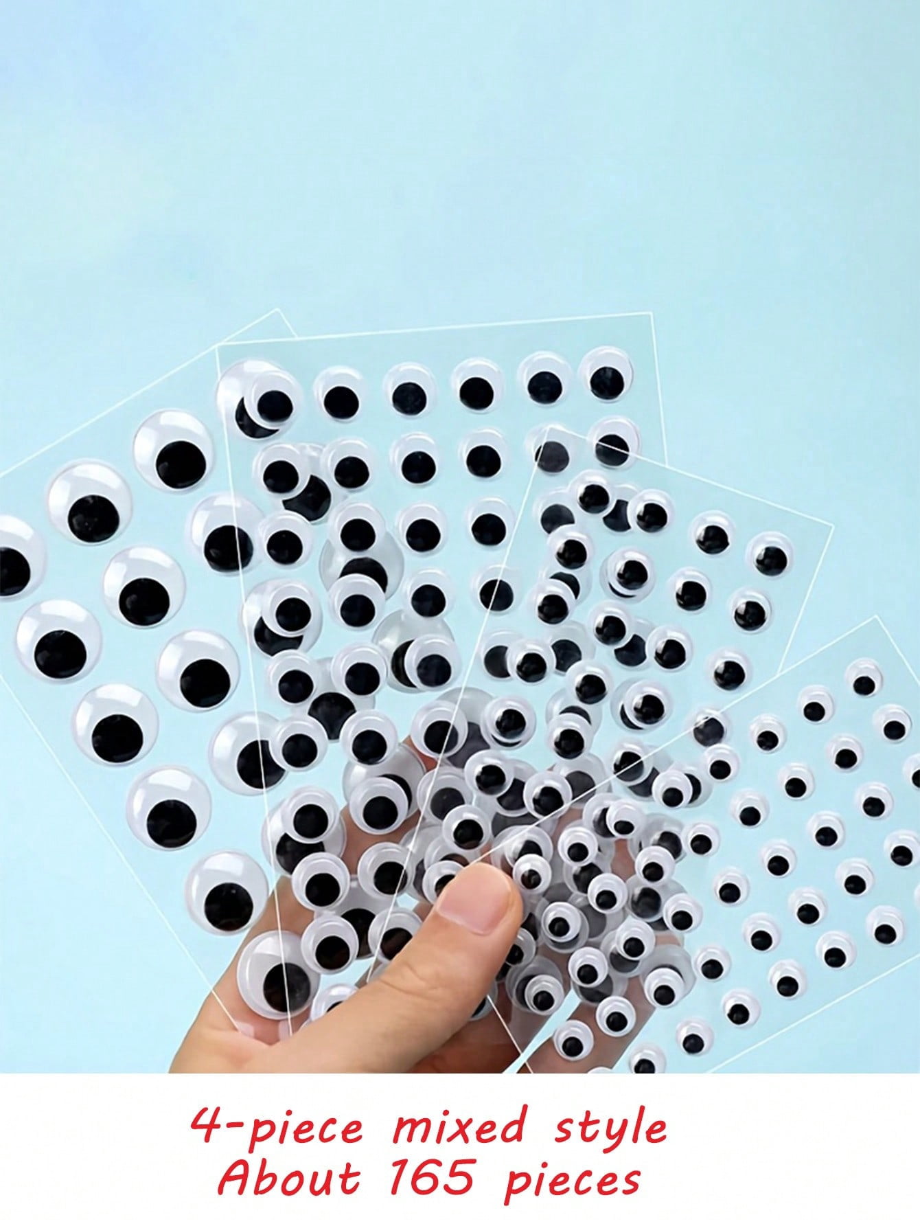 4-pack 165 Tablets SheetsGoogly Eyes Stickers Self Adhesive Wiggle Eye ...