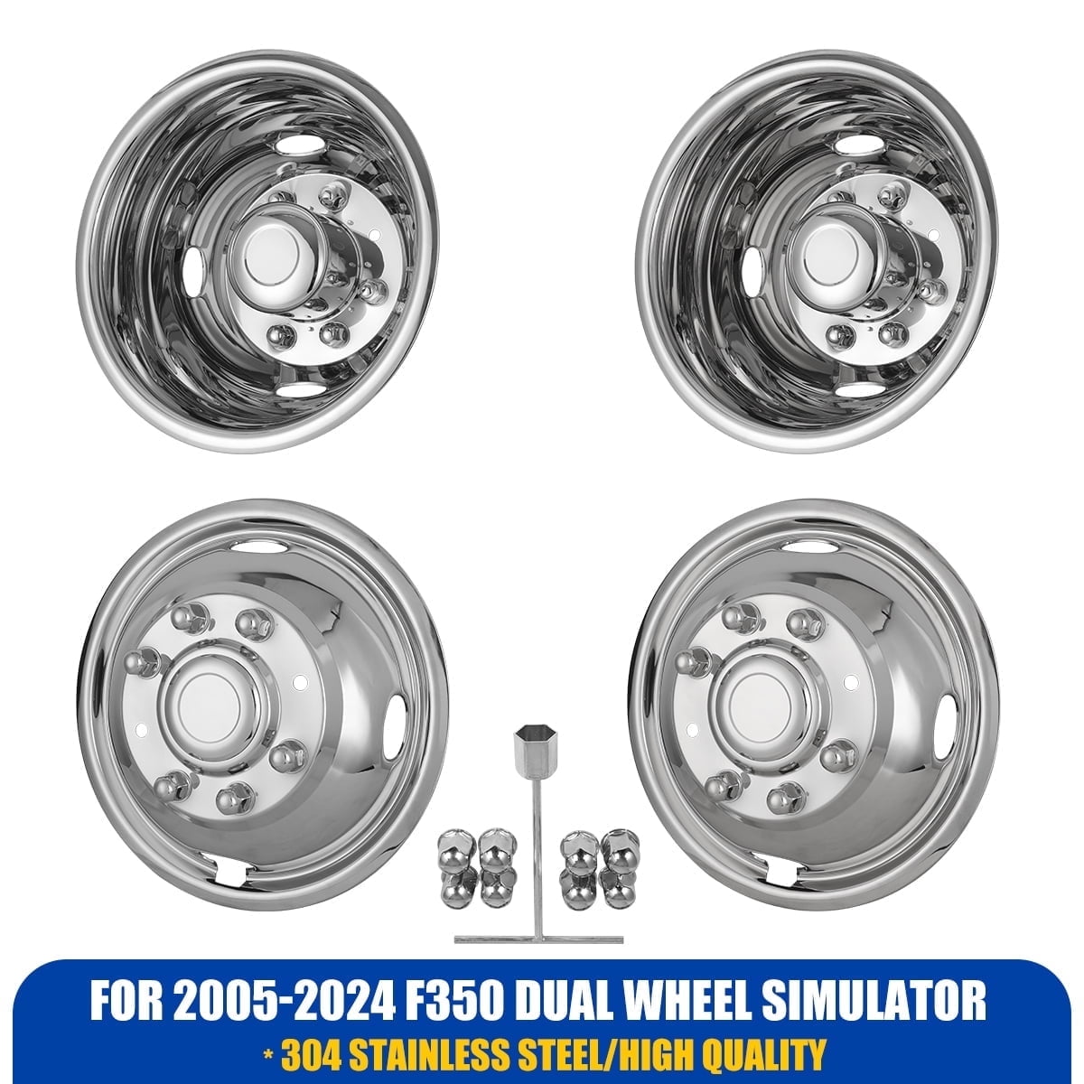 (4 Pack) 17" Set of 4 Fit for 2005-2024 ford F350 8 Lugs 4 Hand Holes ...