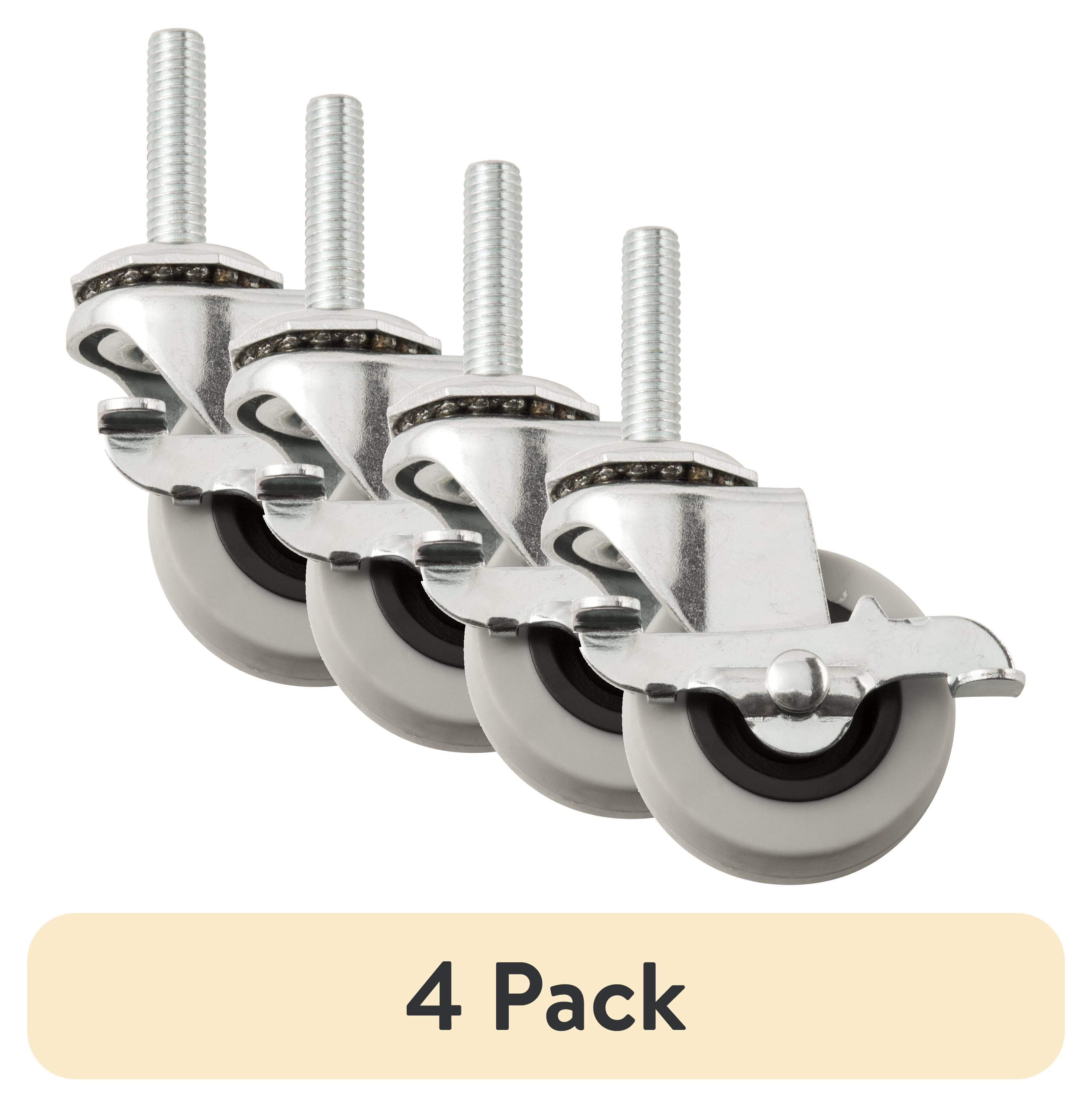 (4 pack) 2" Non-Marking Thermoplastic Rubber Stem Caster 80 lb. Load ...