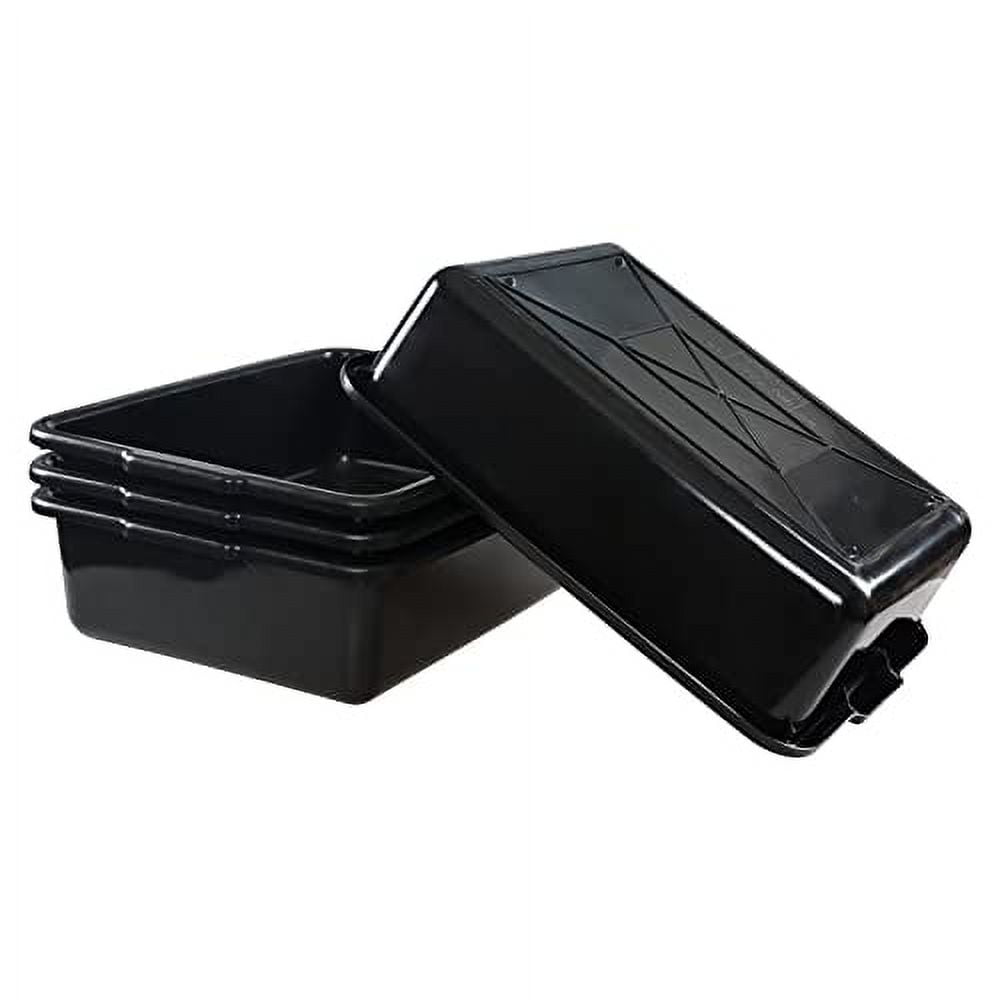 4-pack 23 l plastic bus box, black commercial utility bus box tub ...