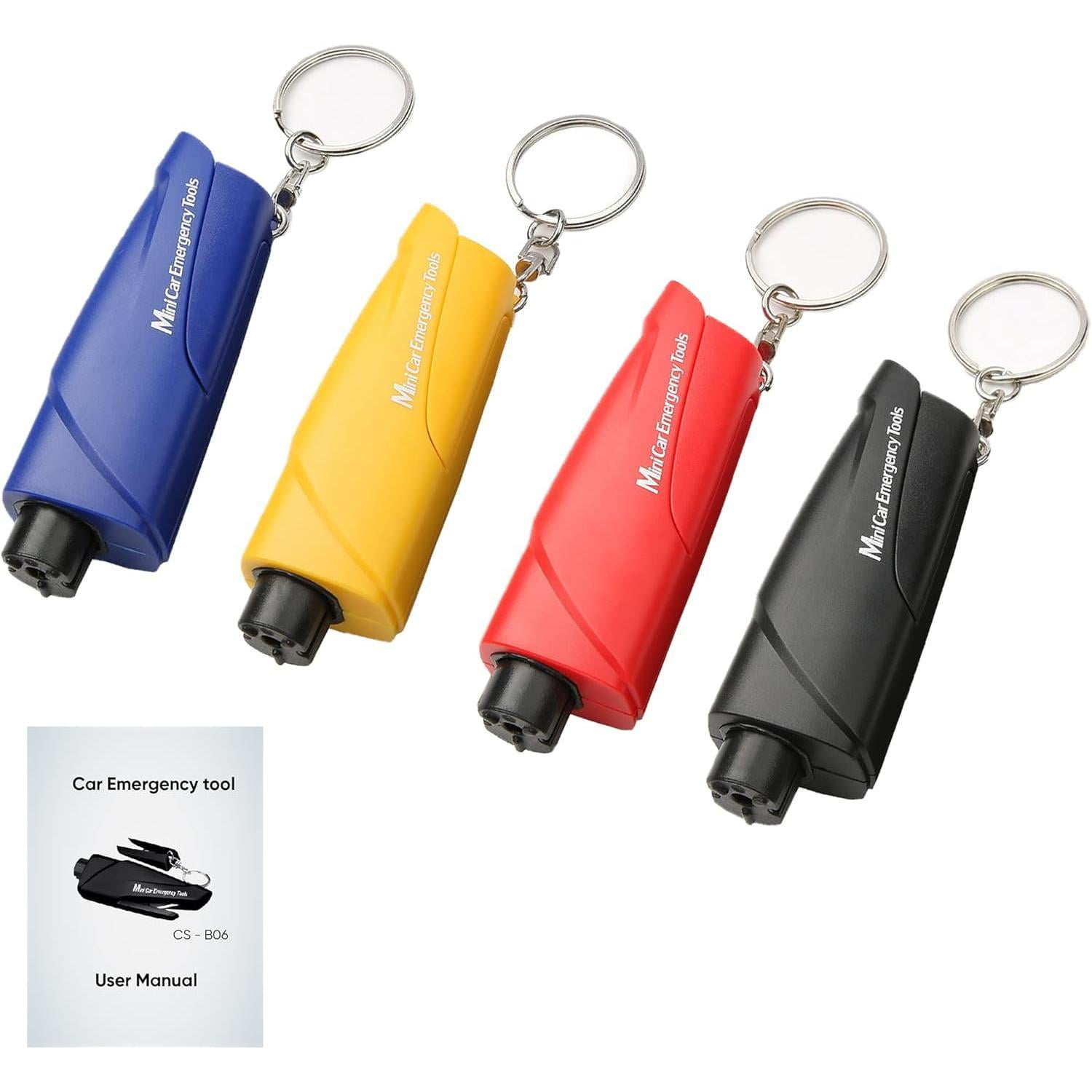 4-pack 3-in-1 Glass Breaker And Seat Belt Cutter,car Window Breaker ...