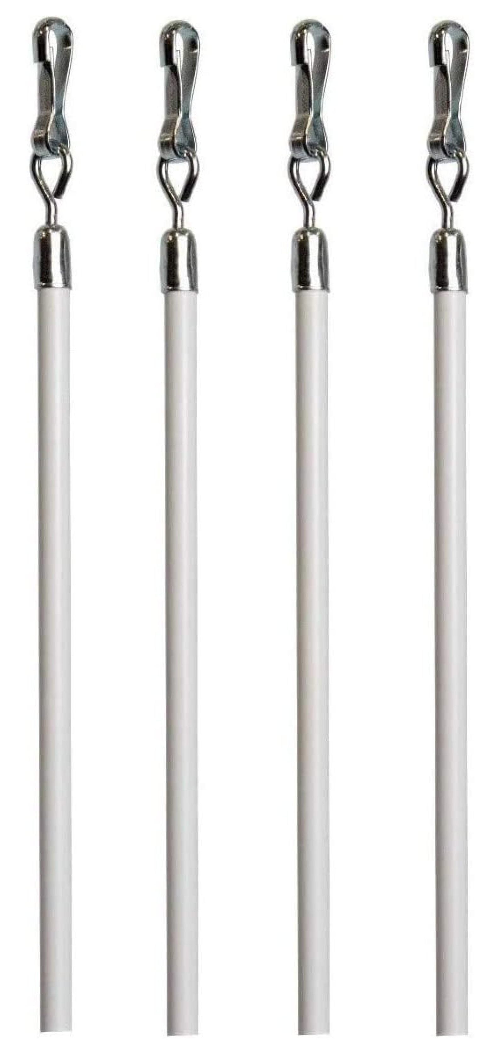 - 4 pack – 30 inch - Universal Drapery Pull Rod White Curtain Wand for ...