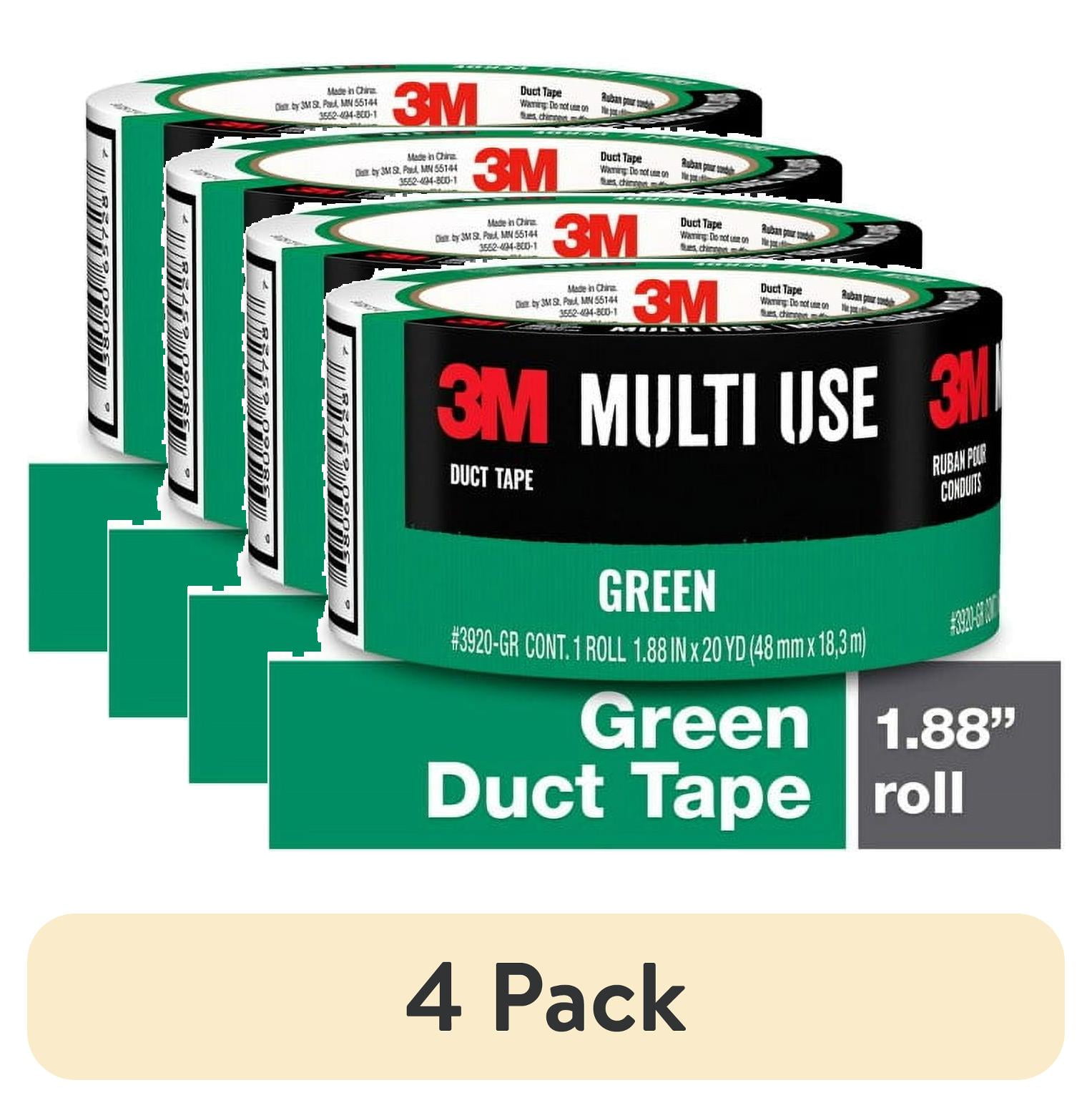 (4 pack) 3M™ Duct Tape Green 3920-GR, 1.88 in x 20 yd (48mm x 18,2m ...