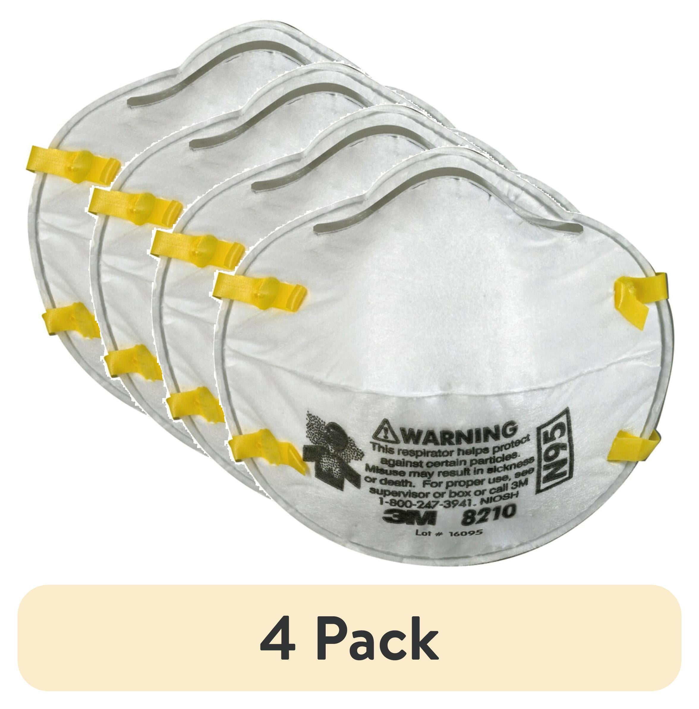 (4 pack) 3M N95 Respirator, Captures Particulates for Painting, Safety ...