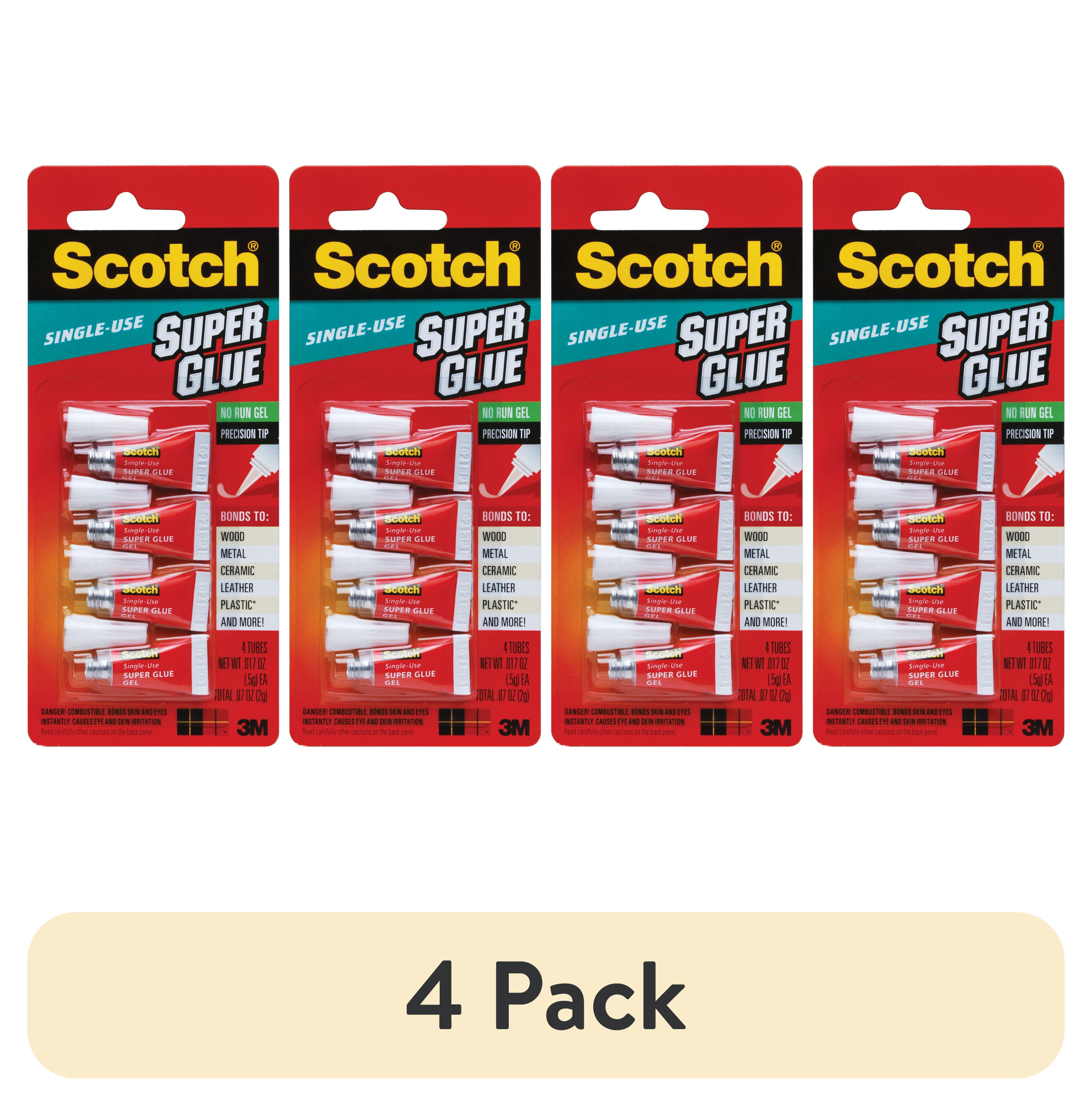 (4 pack) Single Use Super Glue No-Run Gel, 0.02 oz, Dries Clear, 4/Pack ...