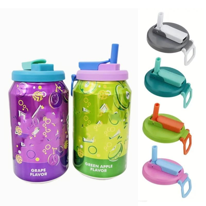 4-pack 4 Color Soda Can Lids with straw,Silicone Straws Soda Can Covers,straw soda can lid,BPA ...