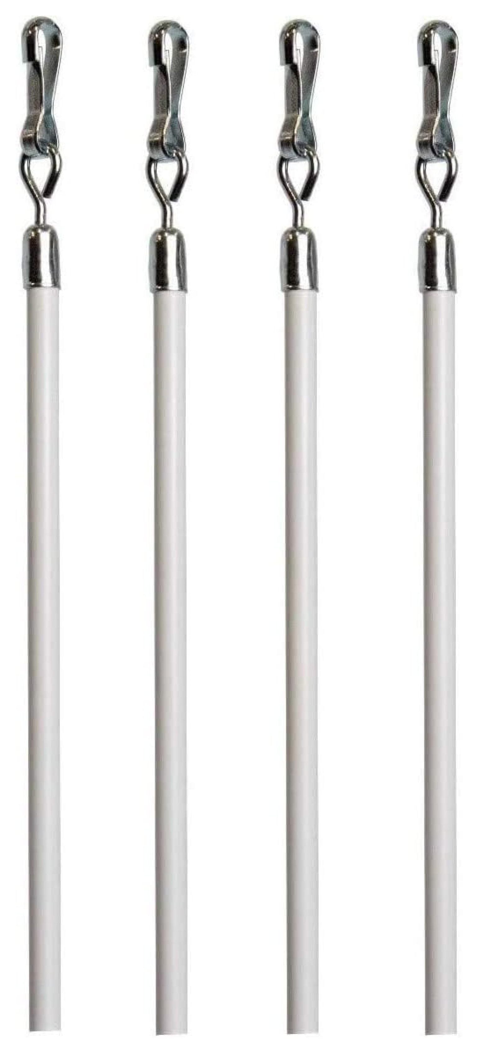 4 pack - 40 inch - Universal Drapery Pull Rod White Curtain Wand for ...