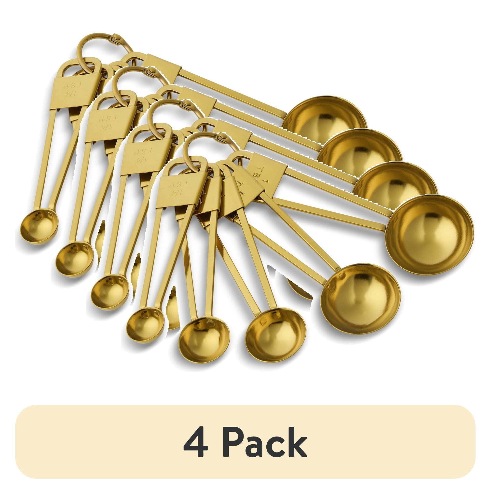 (4 pack) 5-Piece Stainless Steel Measuring Spoon Set - Walmart.com