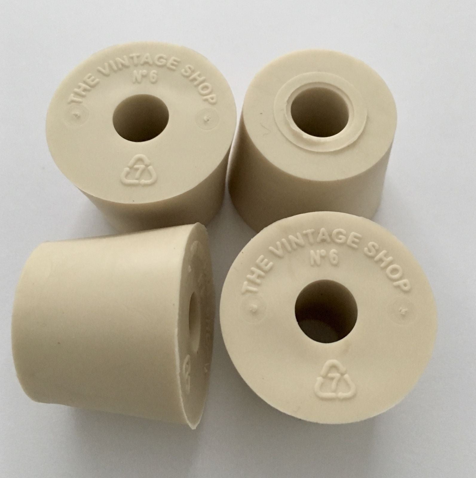 4 pack #6 Rubber Stopper Airlock Hole Bung Jug Wine Drilled Gum size 6 ...