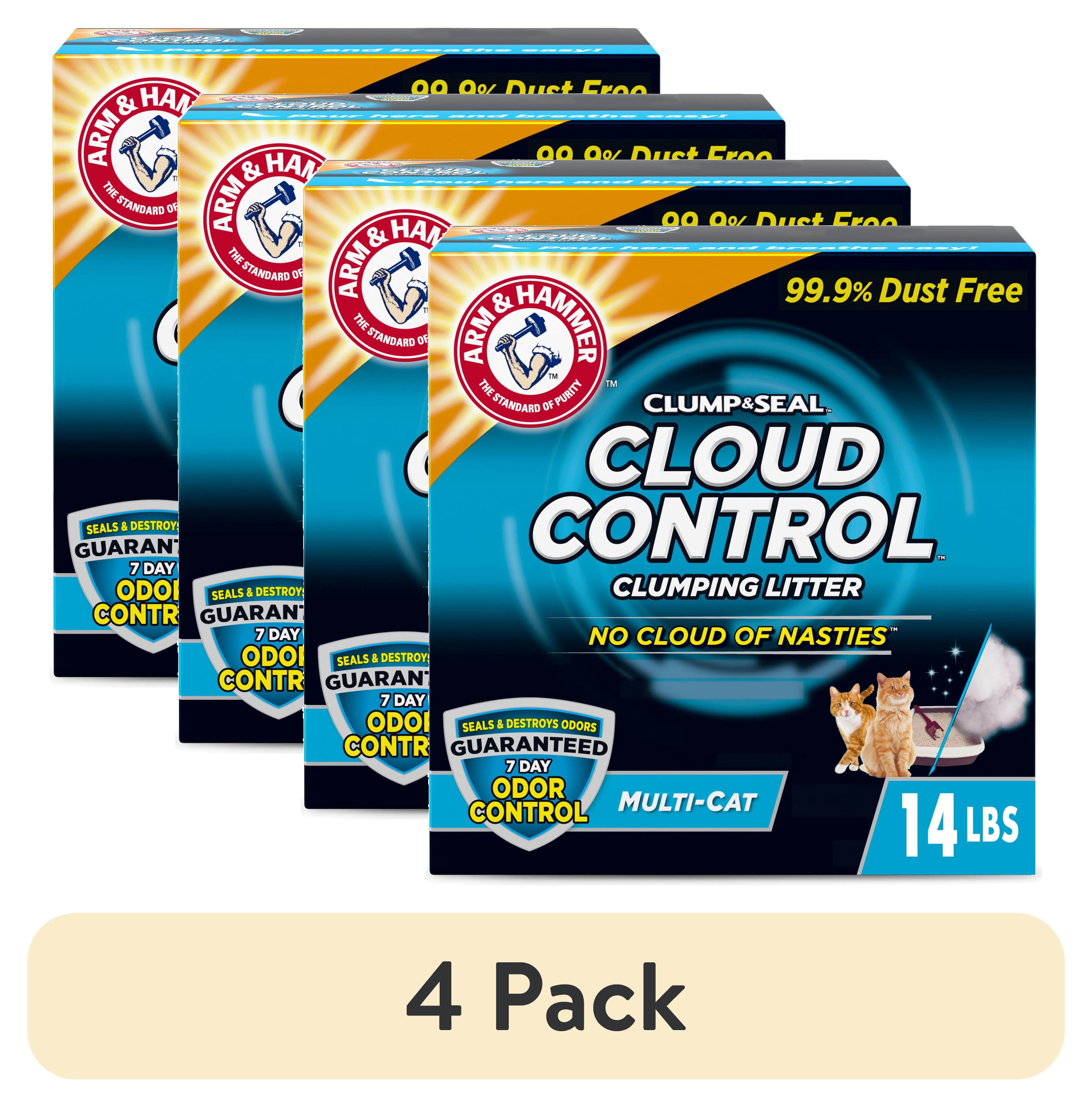 (4 pack) ARM & HAMMER Cloud Control Multi-Cat Clumping Cat Litter with ...