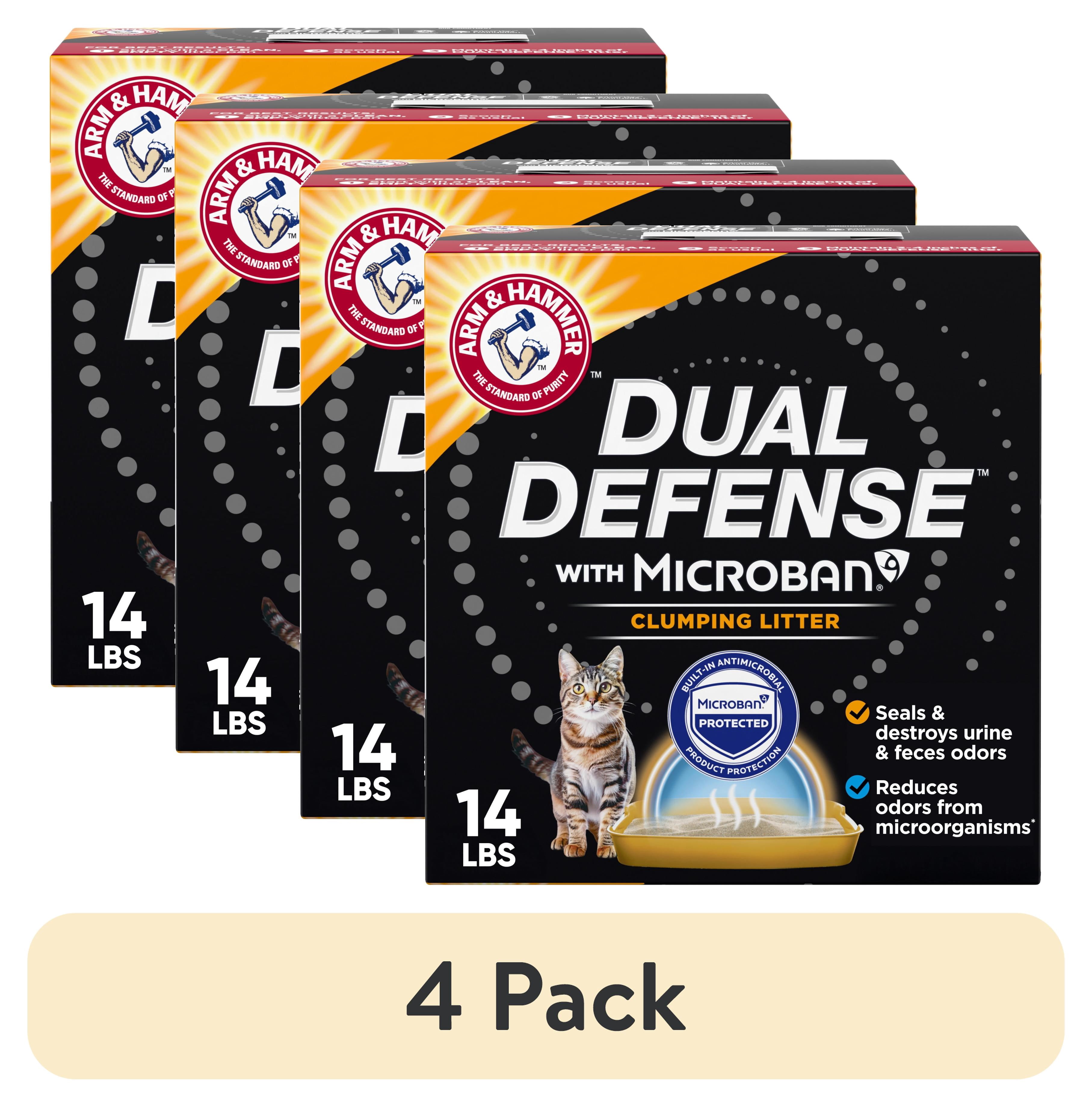(4 pack) ARM & HAMMER Dual Defense with Microban Clumping Cat Litter ...