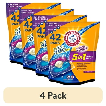 ARM & HAMMER Plus OxiClean with Odor Blasters 5-in-1 Laundry Detergent Power Paks, 92 Count ...