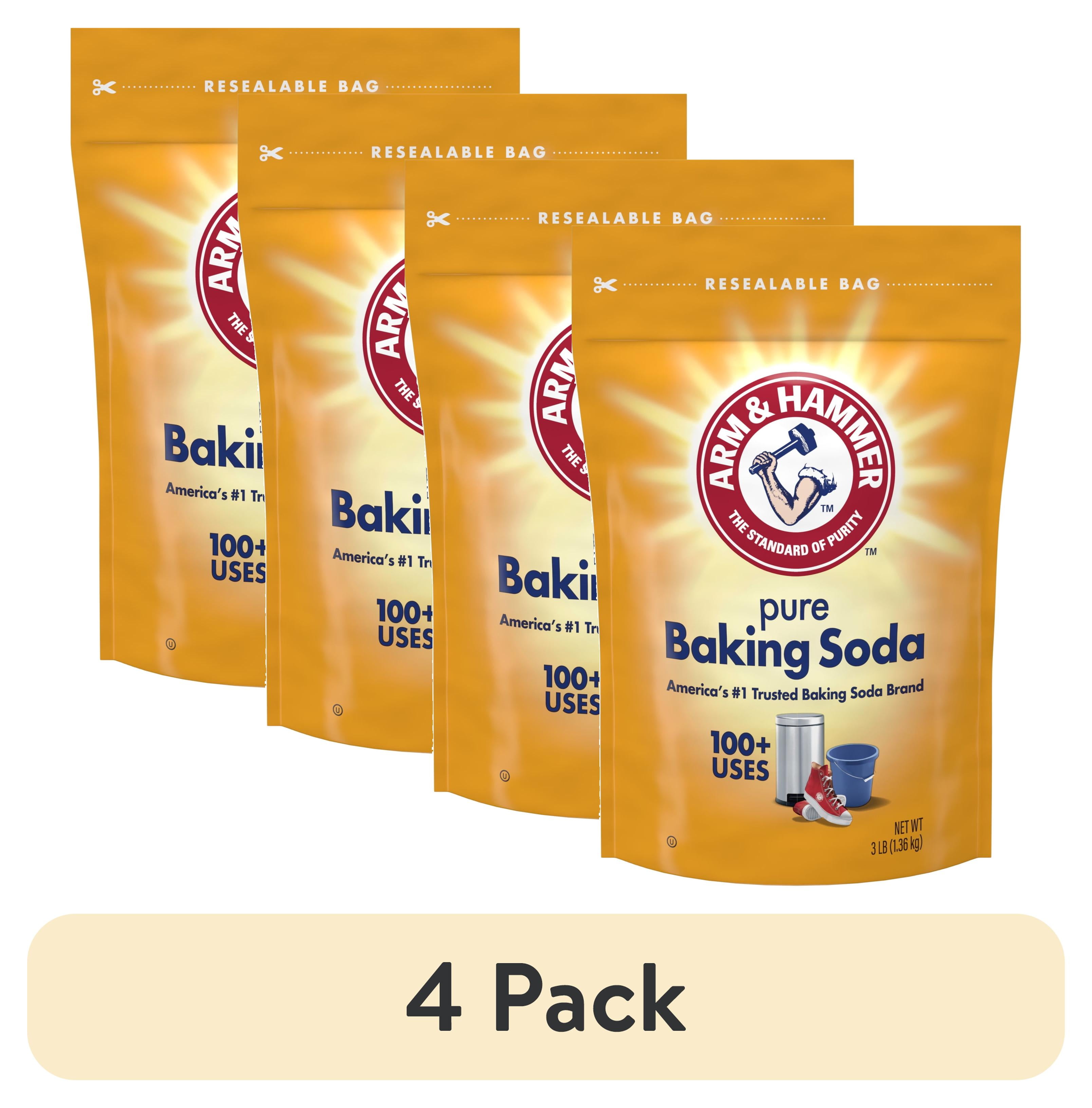 (4 pack) ARM & HAMMER Pure Baking Soda, For Baking, Cleaning ...