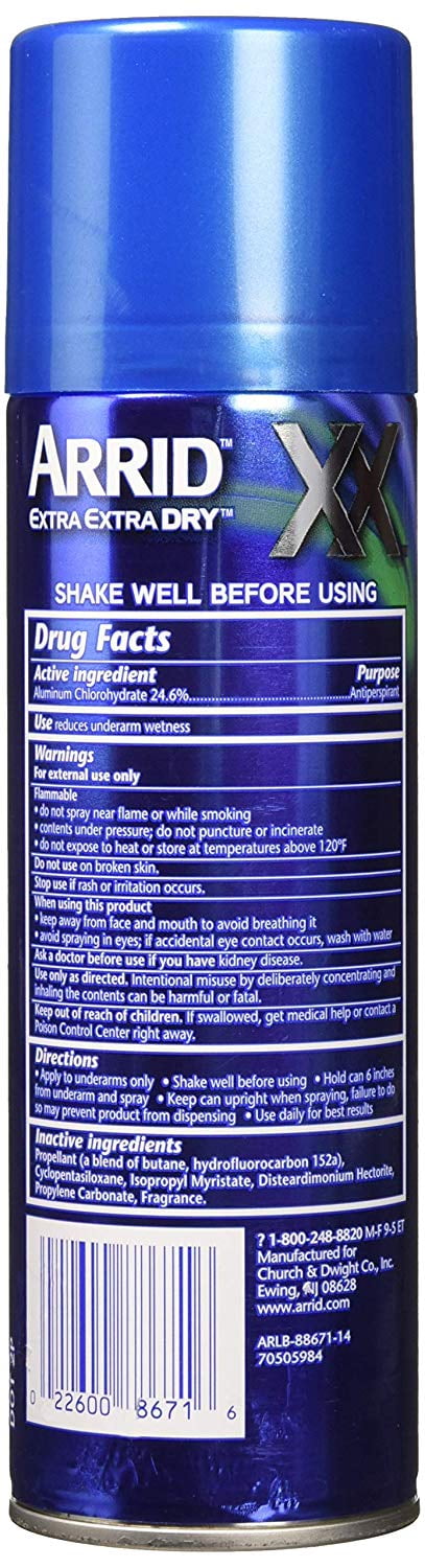ARRID XX Ultra Clear Anti-Perspirant Deodorant Spray, Ultra Fresh, 6 oz ...