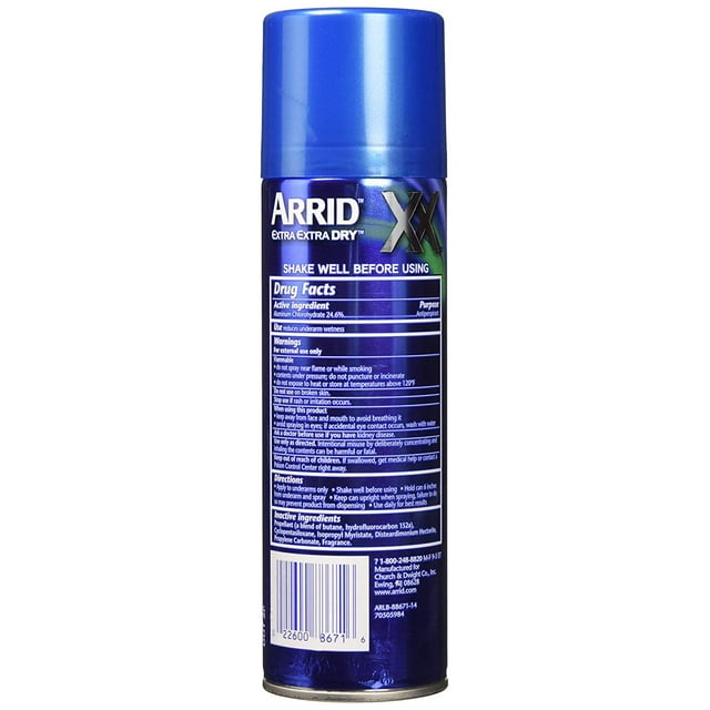 ARRID XX Ultra Clear, Ultra Fresh Antiperspirant Deodorant Spray, 6 Oz ...
