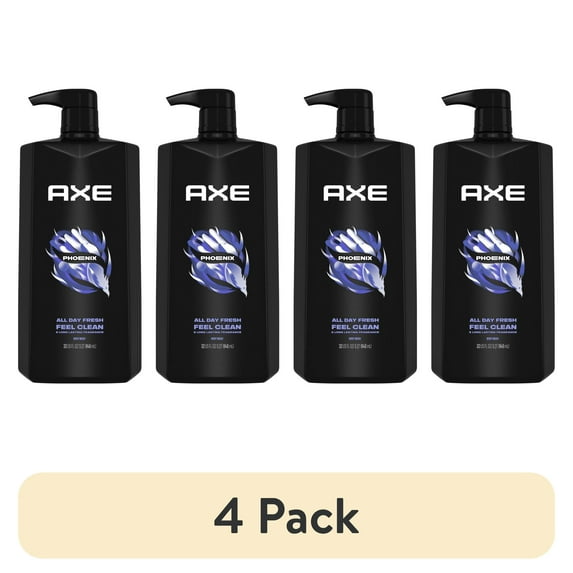 (4 pack) AXE Men's Liquid Body Wash & Shower Gel with Pump Phoenix ...