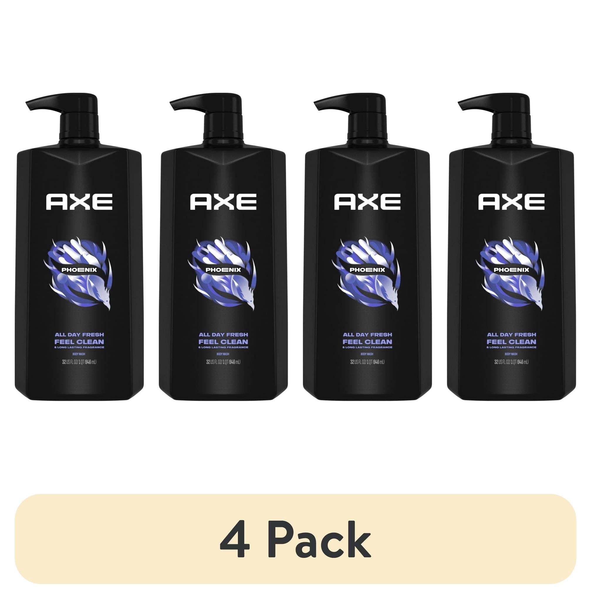 (4 pack) AXE Men's Liquid Body Wash & Shower Gel with Pump Phoenix ...