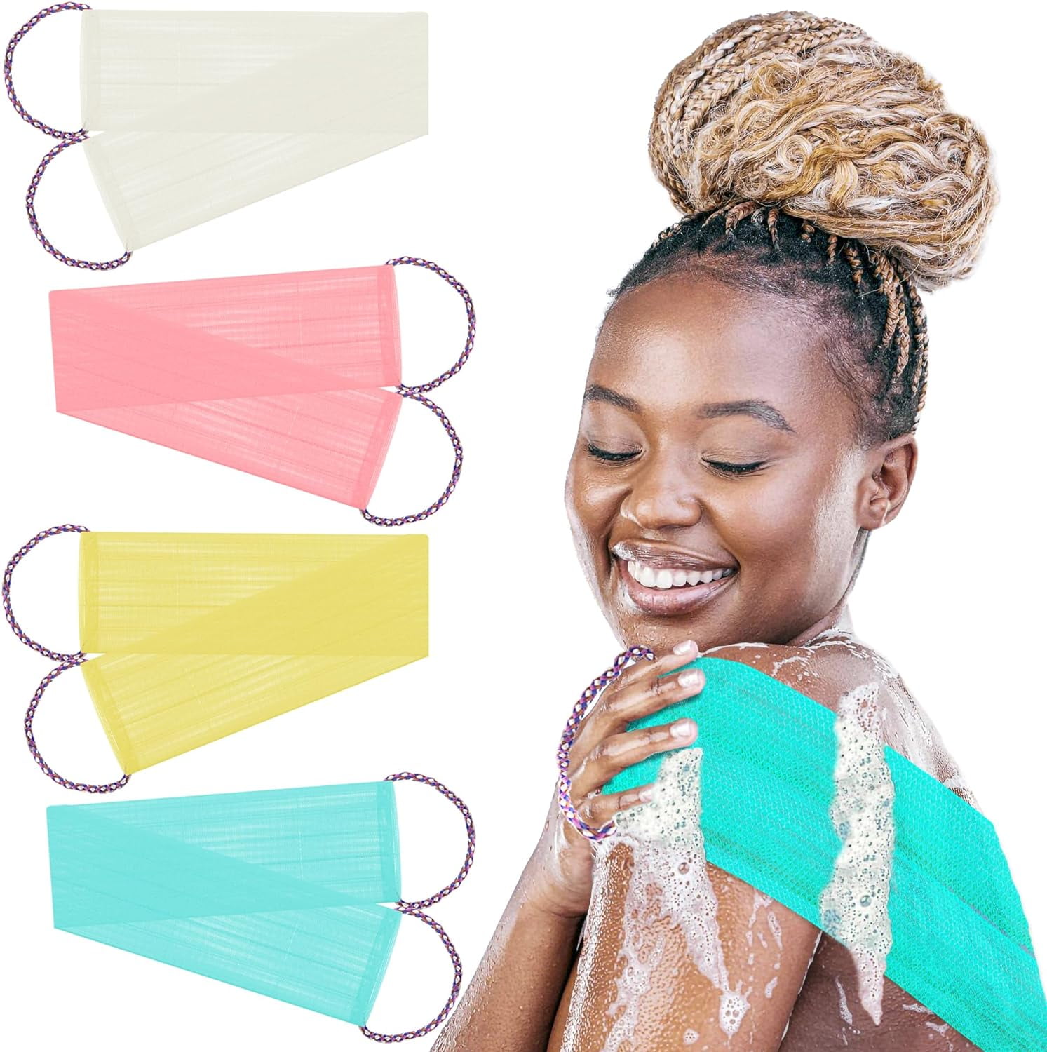 (4-pack) African Net Sponge Sapo Sponge of Ghanaian tradition African ...