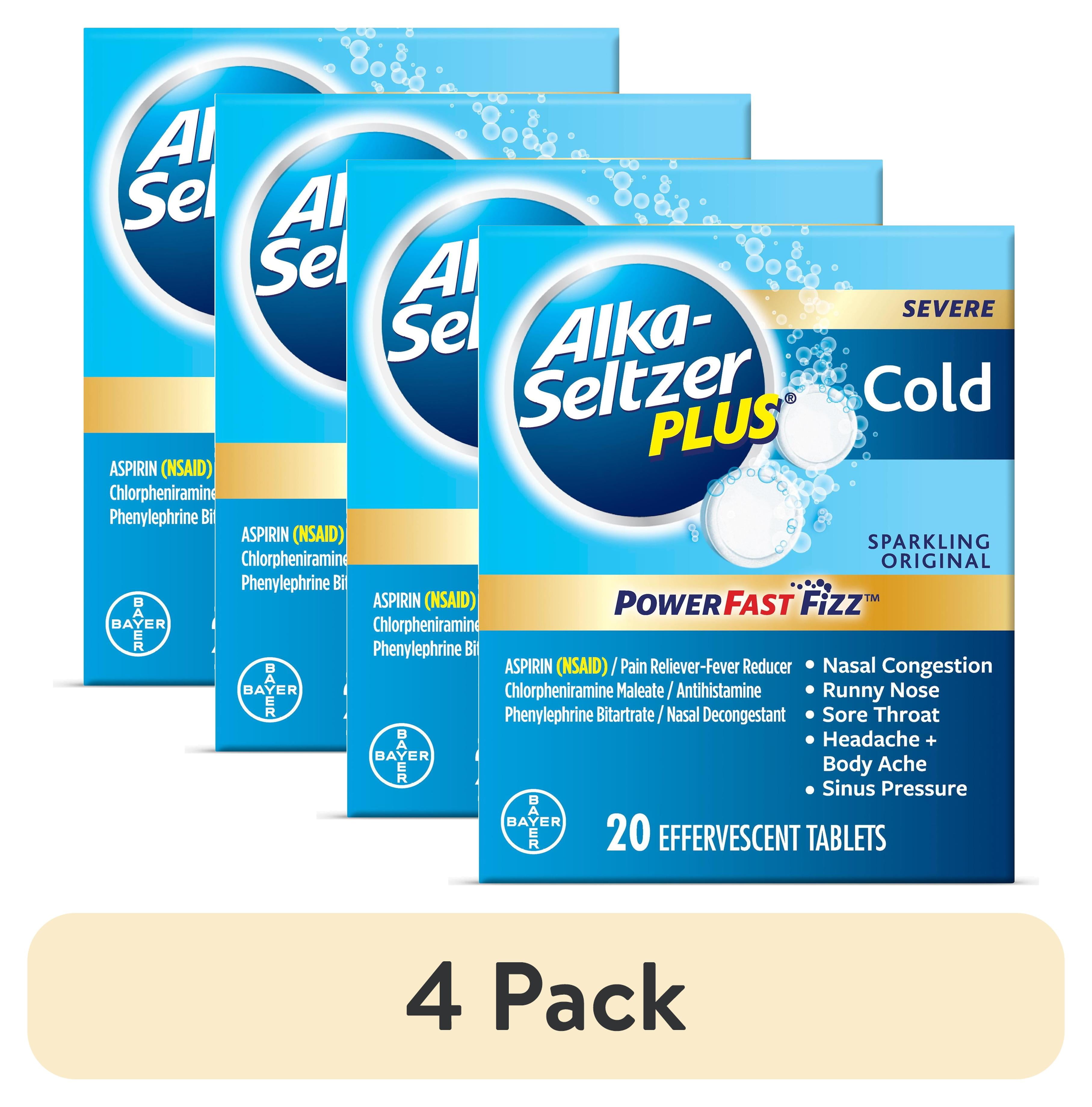 (4 pack) Alka-Seltzer Plus Powerfast Fizz Severe Cold Medicine ...