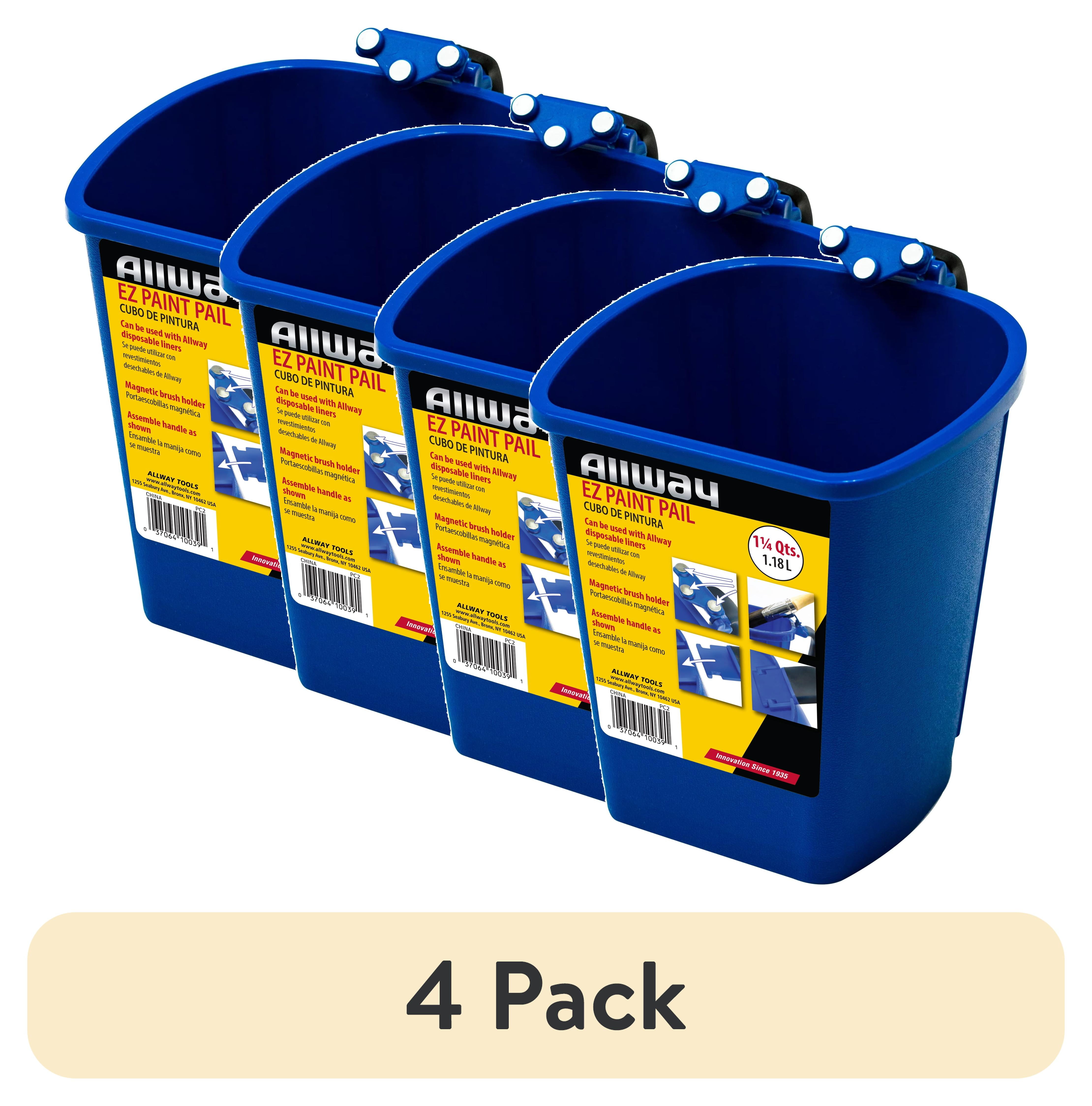 (4 pack) Allway EZ Paint Pail with Soft Grip Rubber Handle and Magnetic ...
