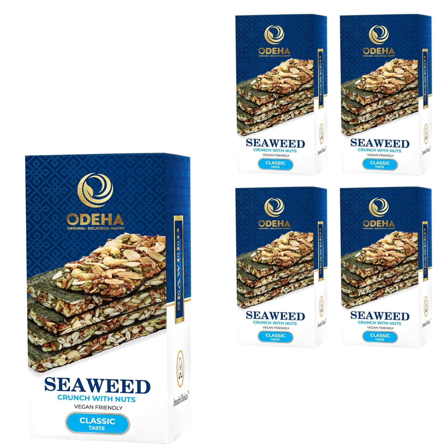 (4 pack) Amazin Choices Seaweed Crunch Bars with Nuts, Healthy Snacks ...