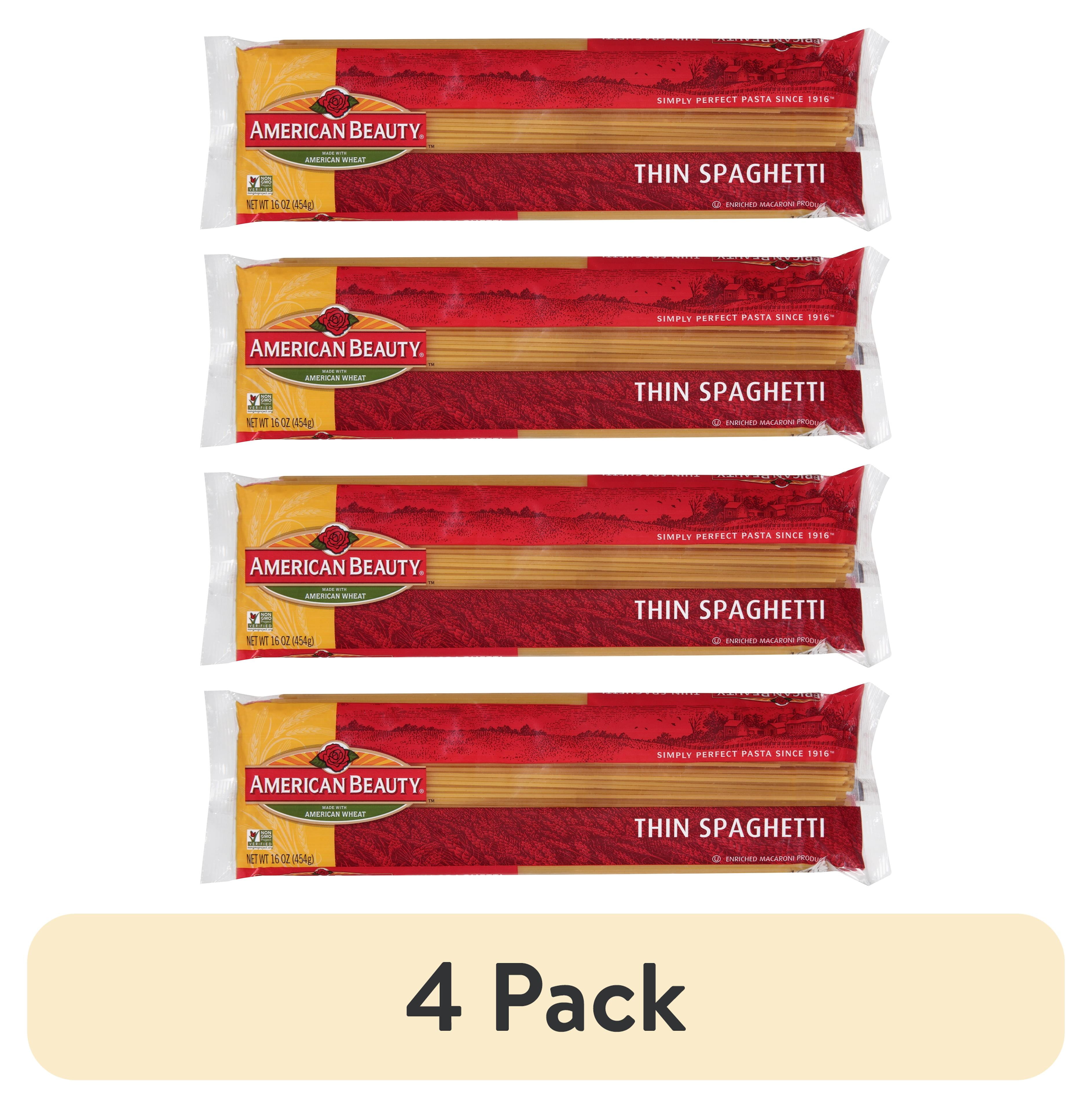 (4 pack) American Beauty Thin Spaghetti Pasta, 16 ounce bag - Walmart.com